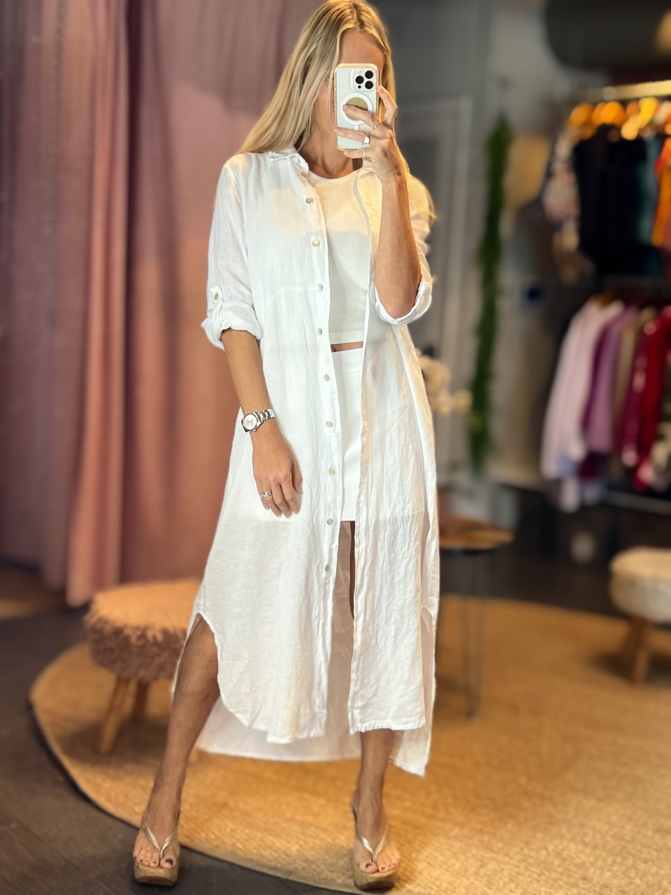 Linen Cover Up/Dress - Buy in Miami or Online – Aurora Boutique Miami